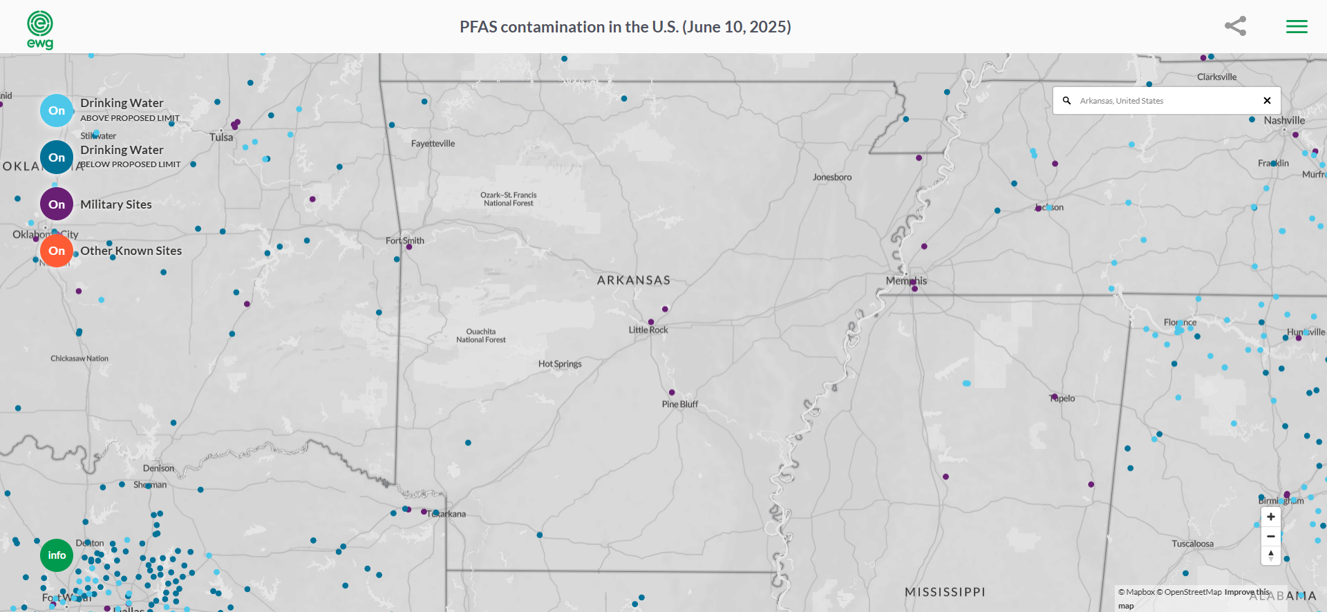 PFAS In Arkansas Contamination Map (Upd December 2025)