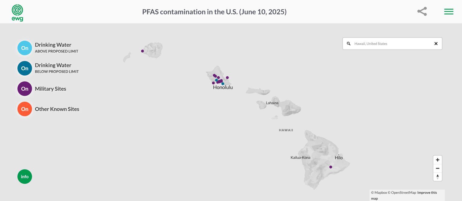 PFAS In Hawaii Contamination Map (Upd December 2025)