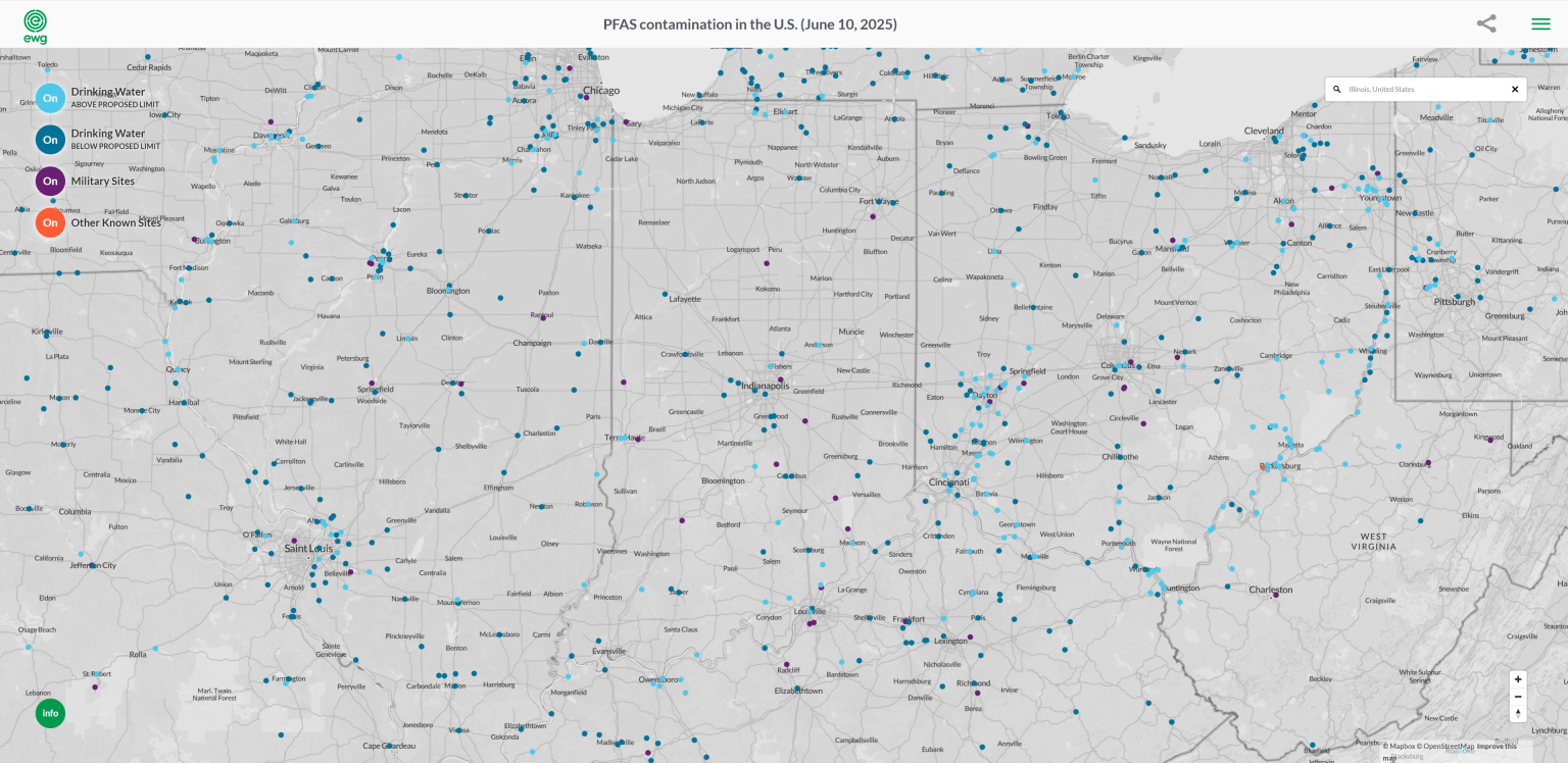 PFAS In Illinois Contamination Map (Upd July 2025)