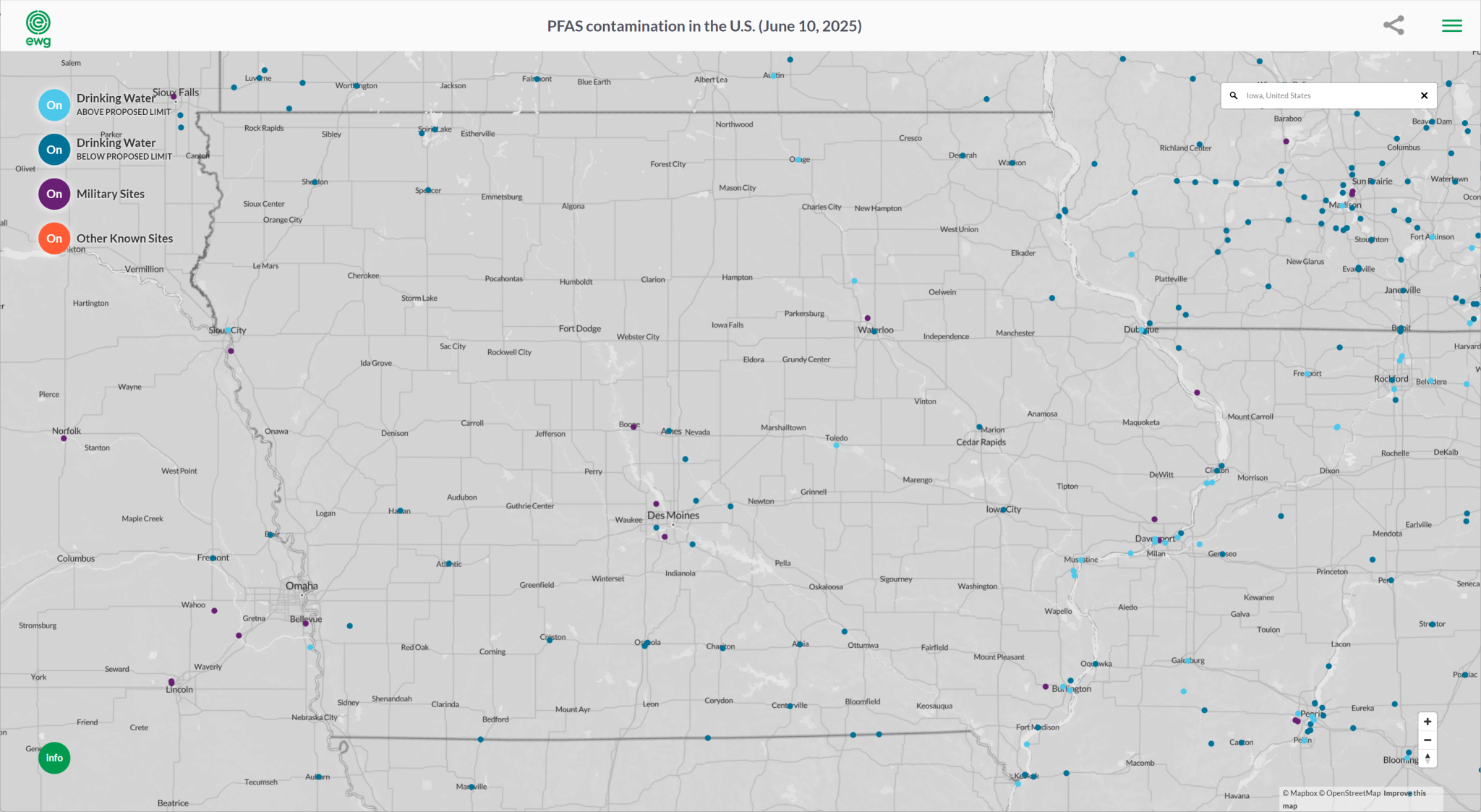 PFAS In Iowa Contamination Map (Upd December 2025)