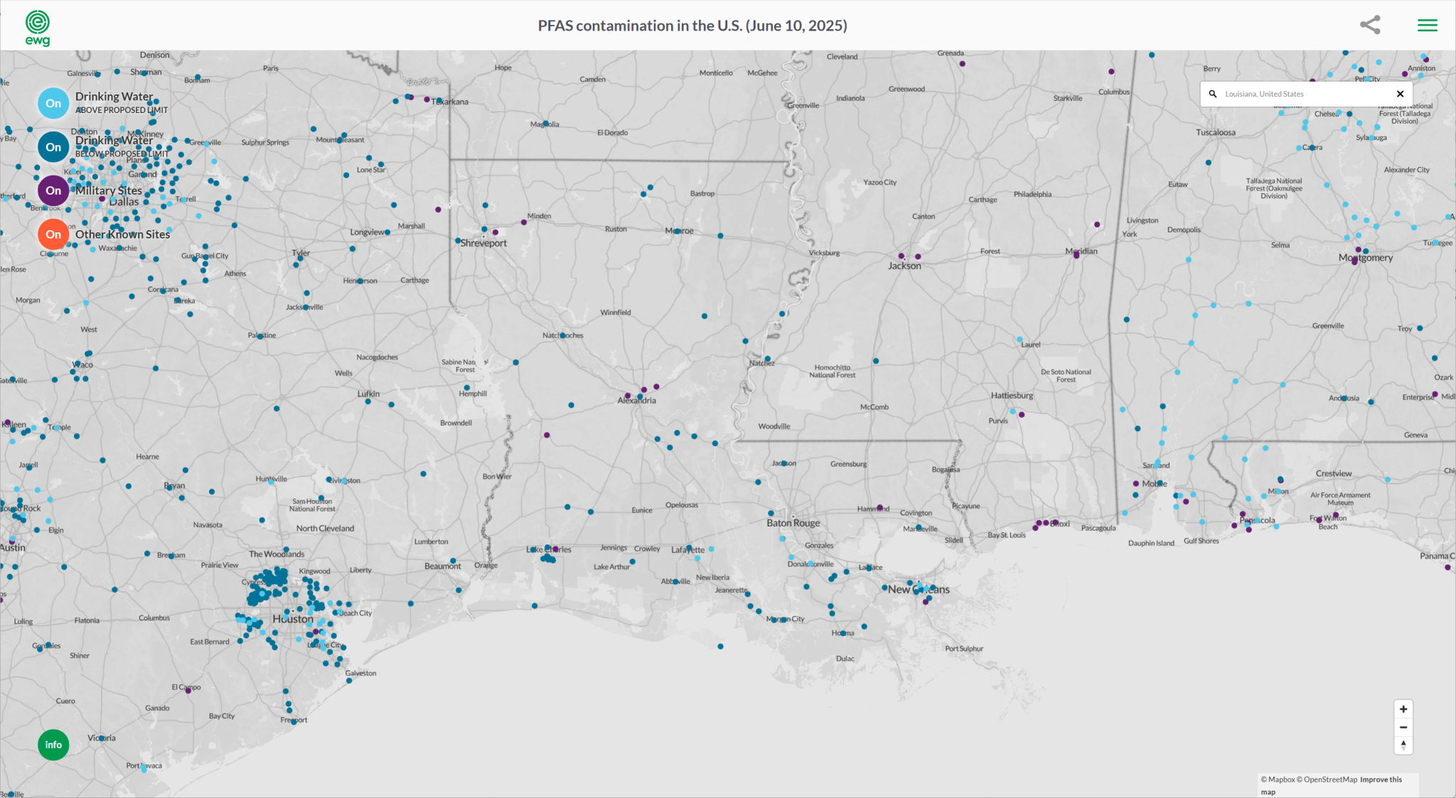 PFAS In Louisiana Contamination Map (Upd December 2025)