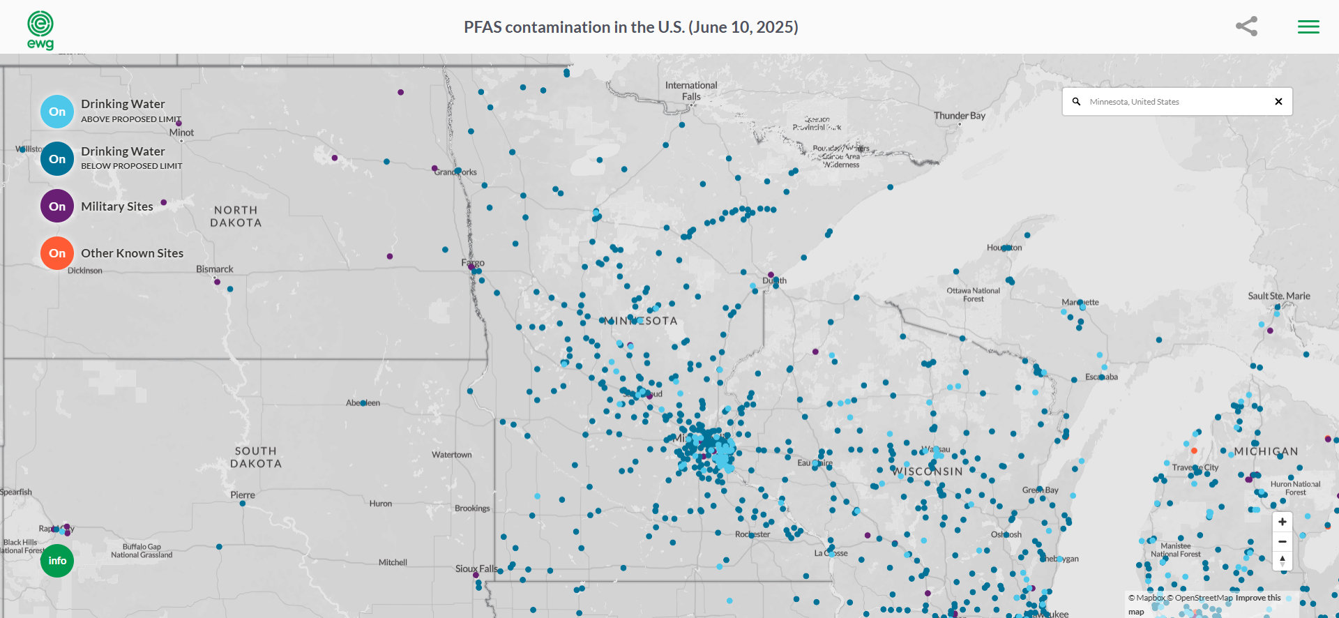 PFAS In Minnesota Contamination Map (Upd September 2025)