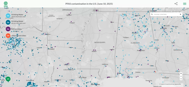 PFAS In Mississippi Contamination Map (Upd February 2026)