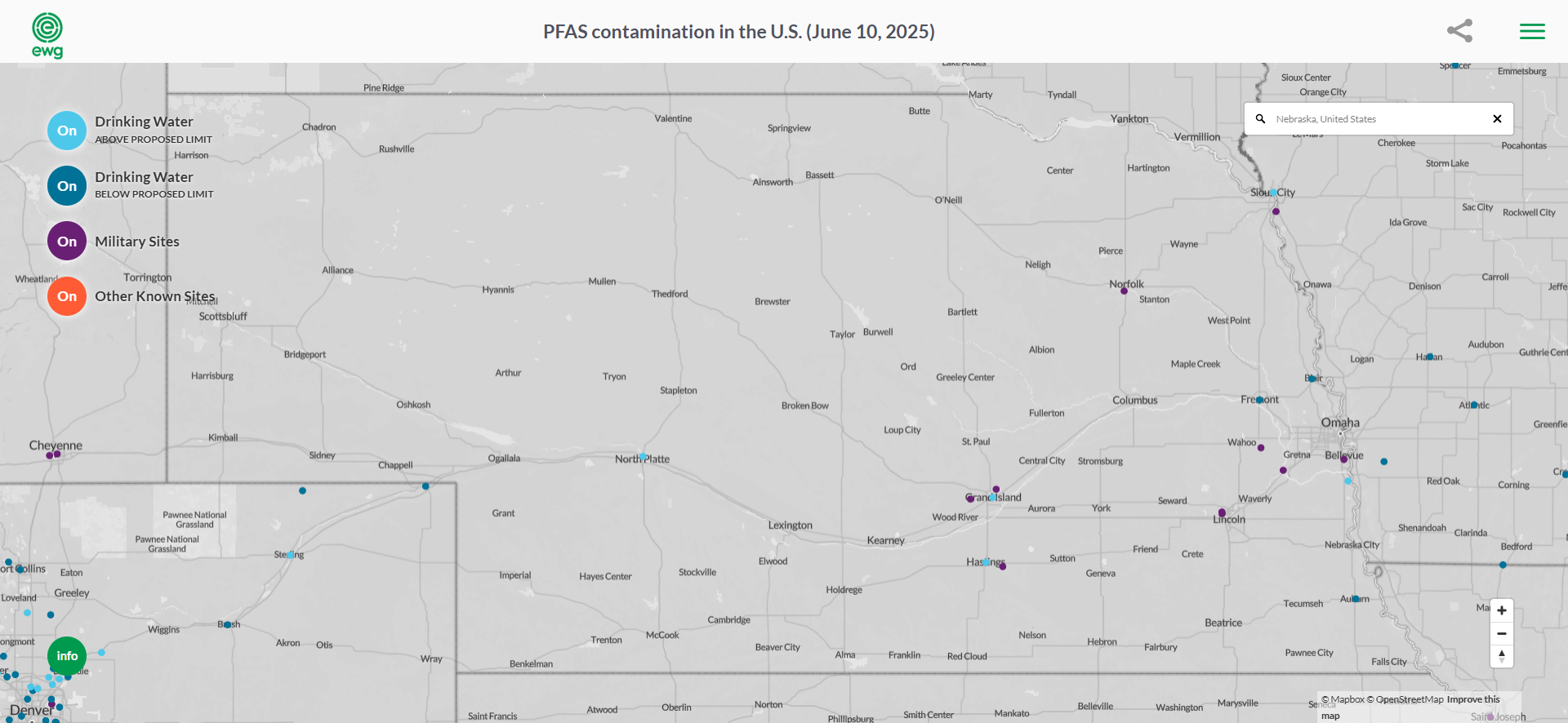 PFAS In Nebraska Contamination Map (Upd December 2025)