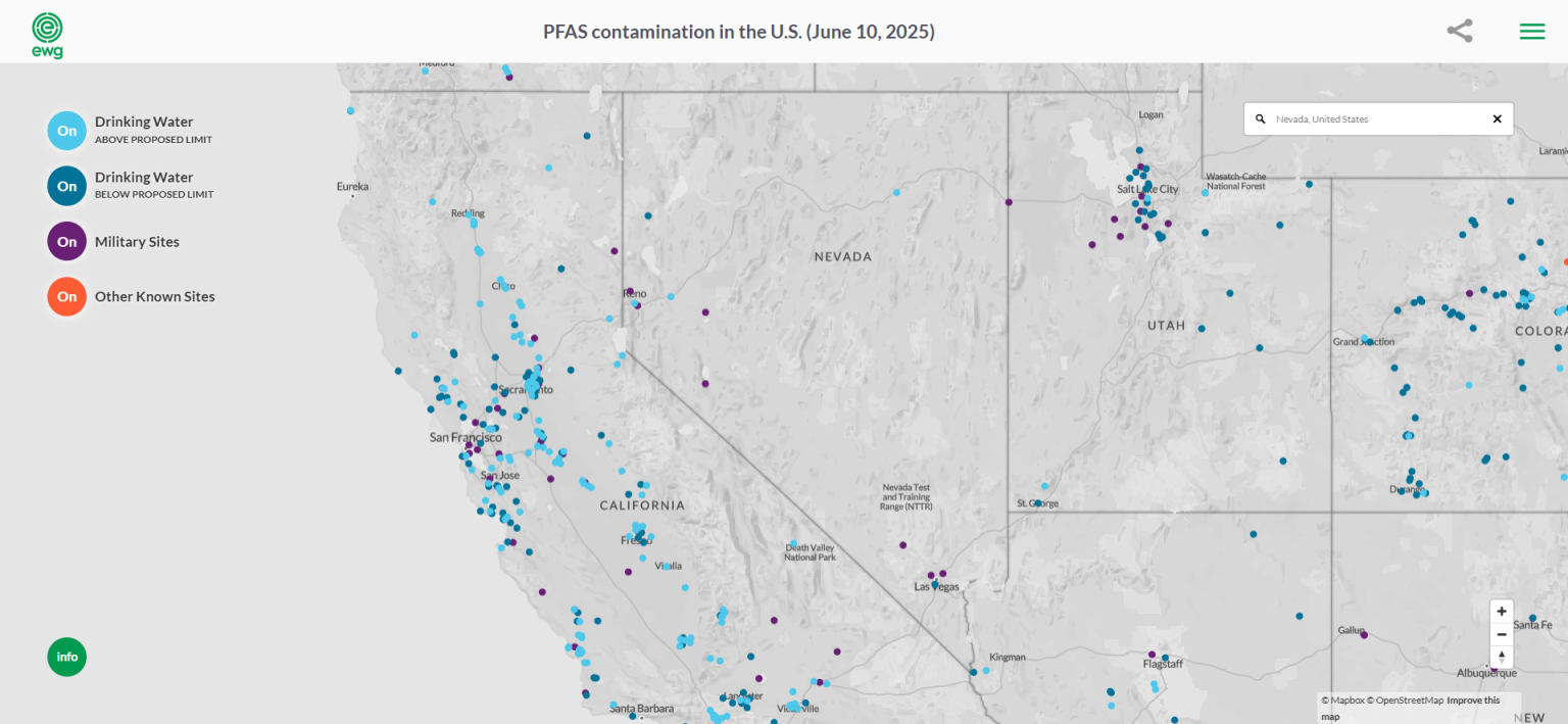 PFAS In Nevada Contamination Map (Upd December 2025)