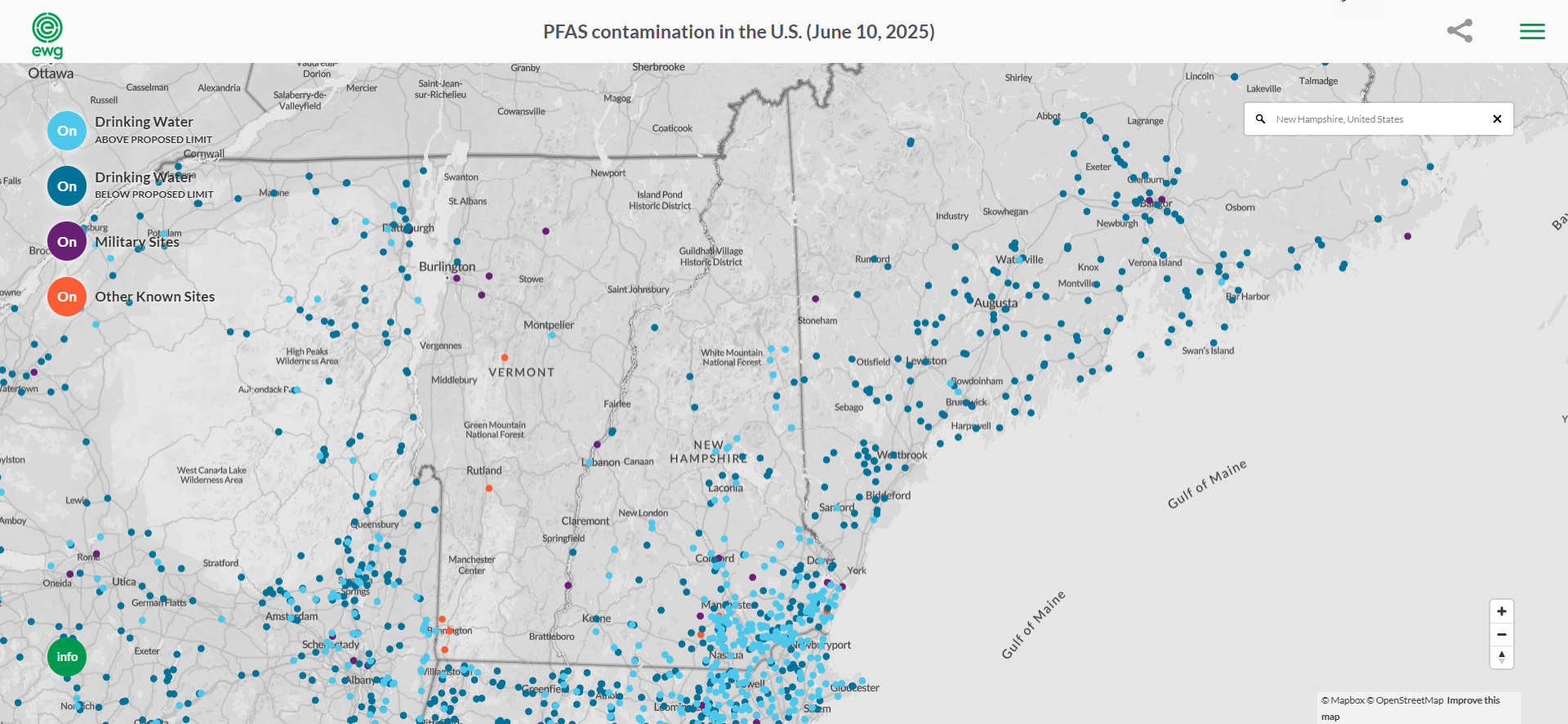 PFAS In New Hampshire Contamination Map (Upd December 2025)