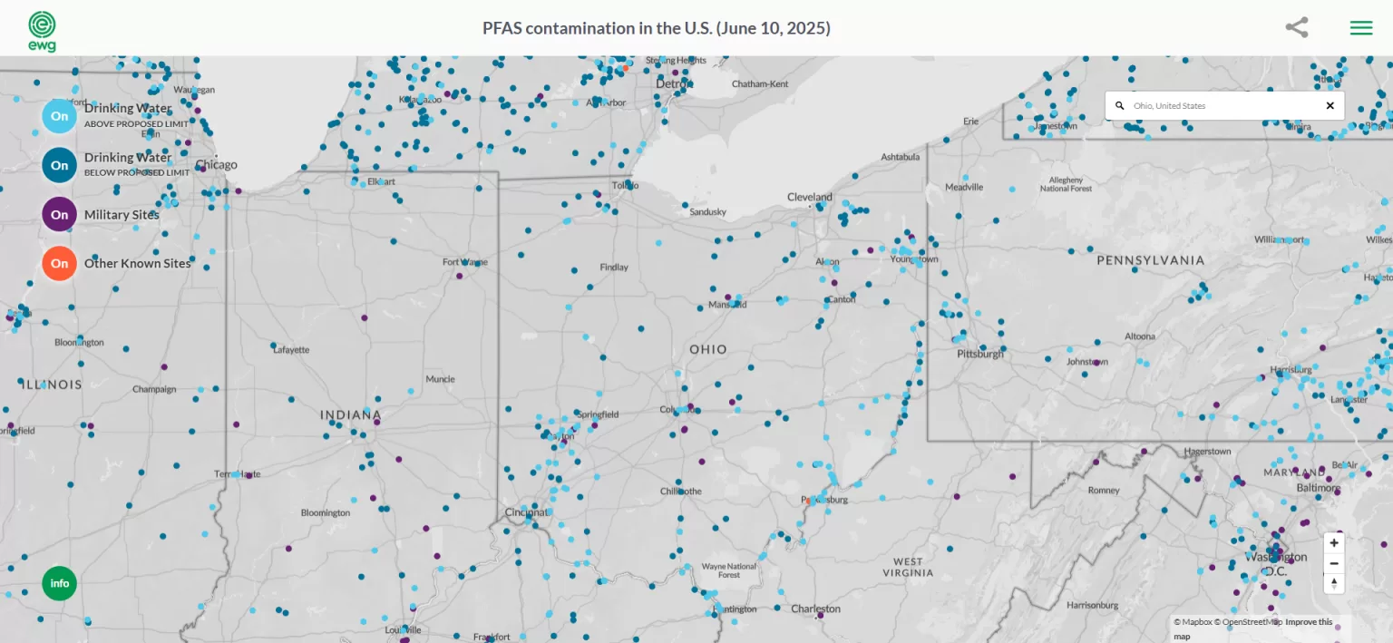 PFAS In Ohio Contamination Map (Upd February 2026)