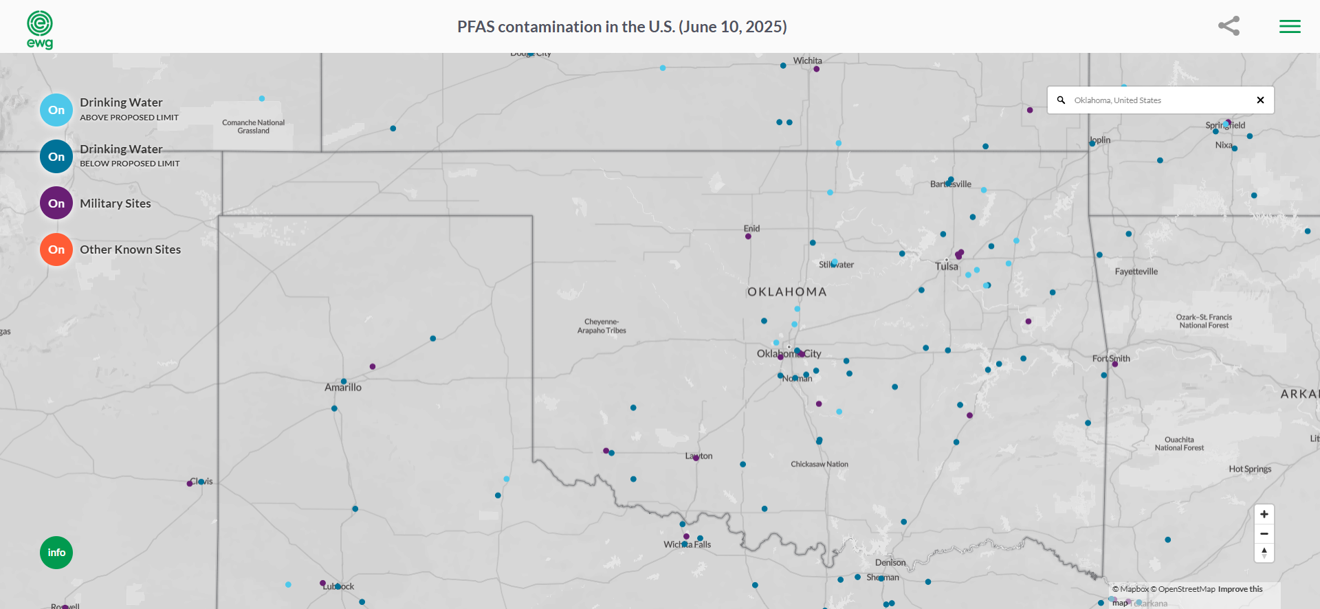PFAS In Oklahoma Contamination Map (Upd January 2026)