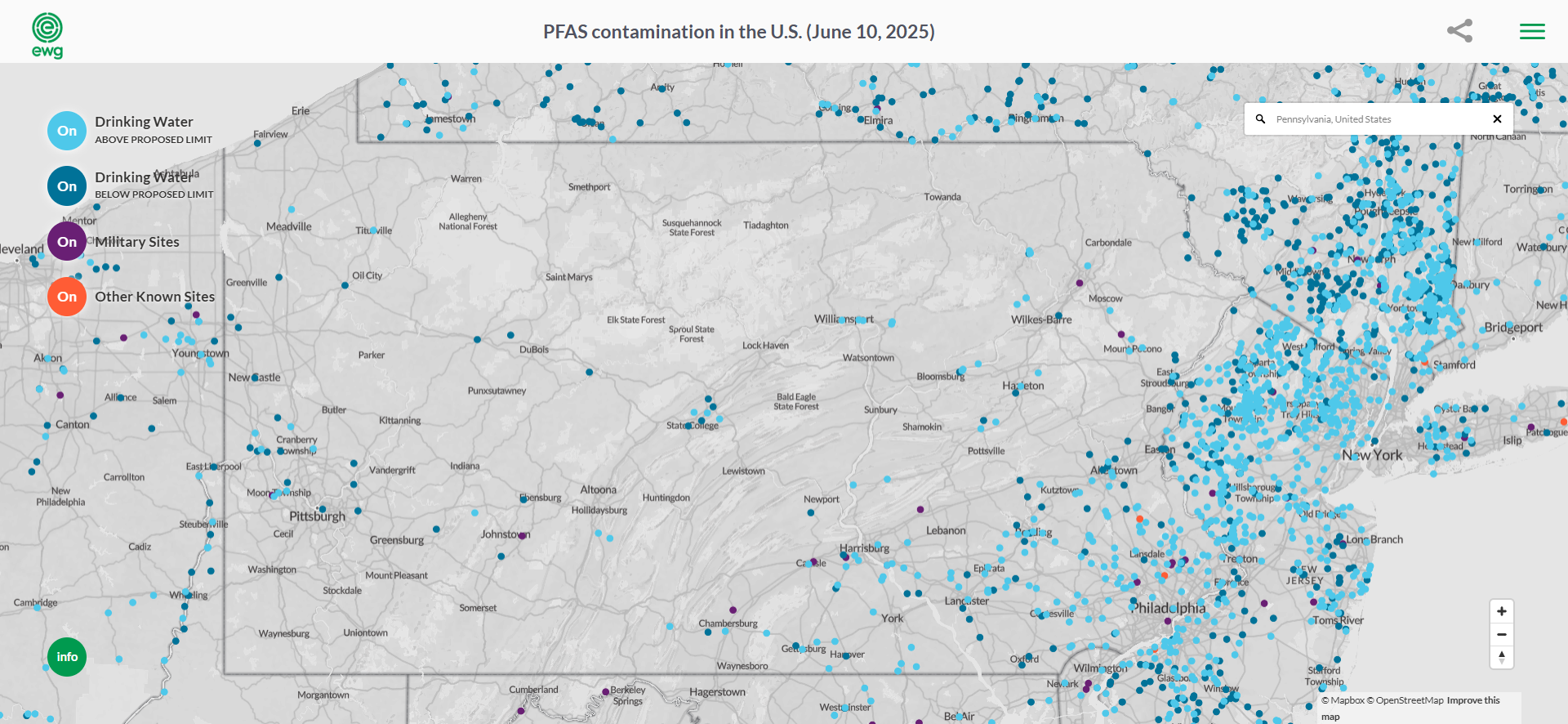 PFAS In Pennsylvania Contamination Map (Upd September 2025)