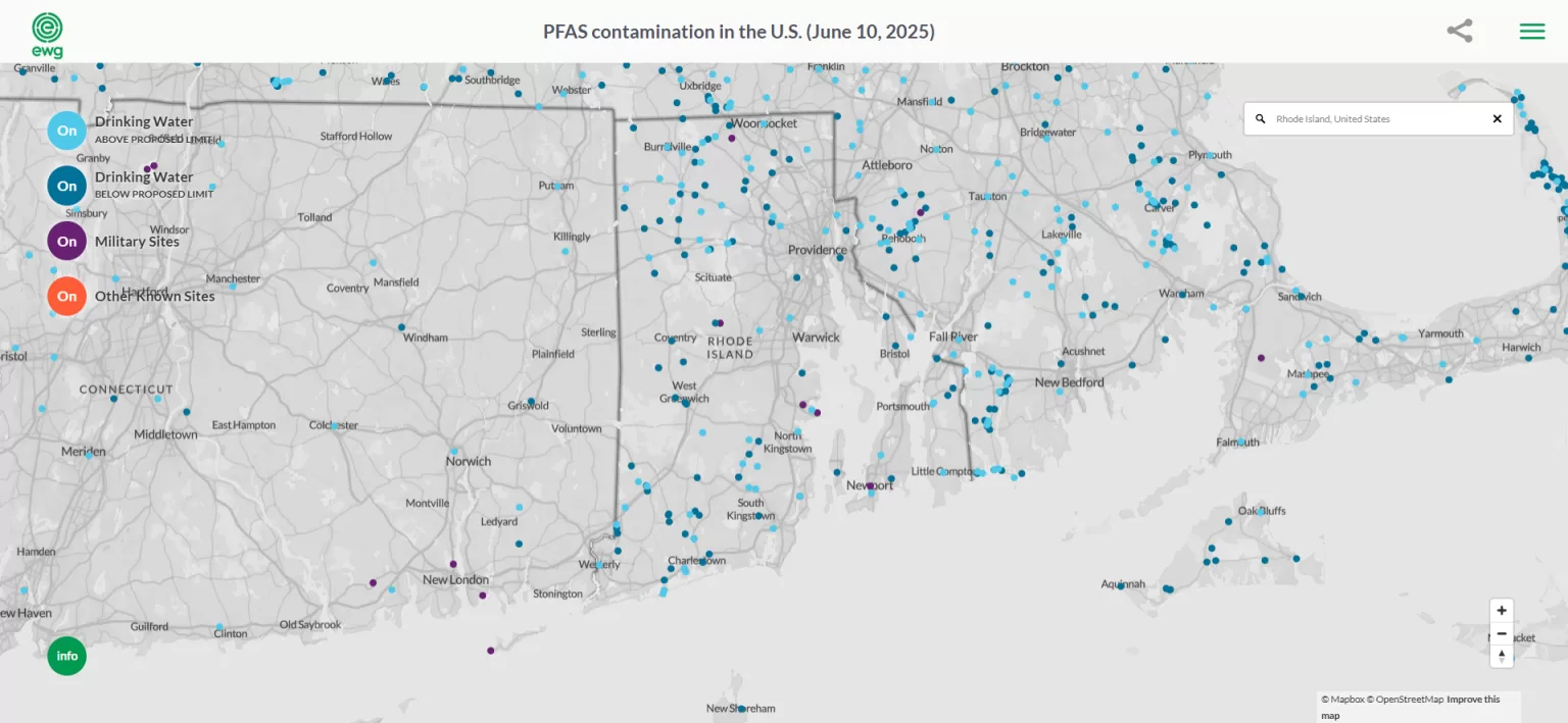 PFAS In Rhode Island Contamination Map (Upd January 2026)