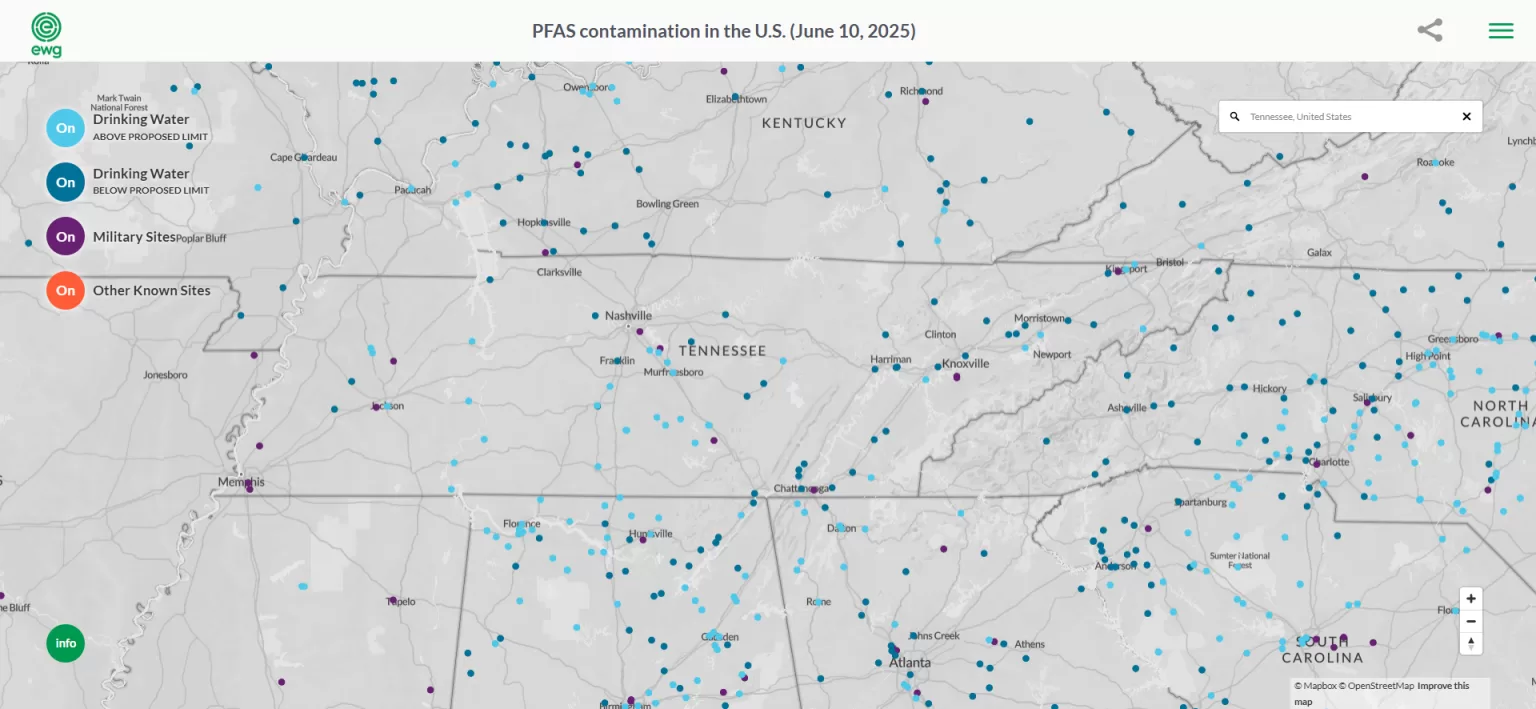 PFAS In Tennessee Contamination Map (Upd February 2026)