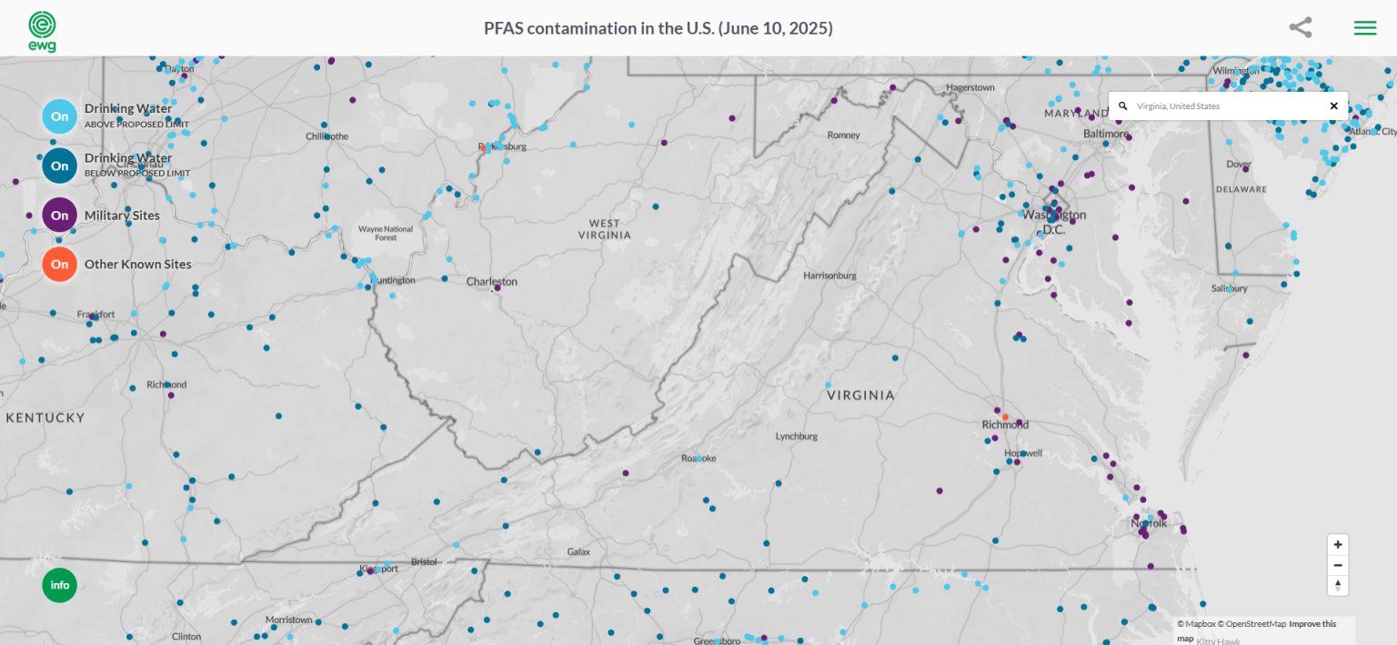 PFAS In Virginia Contamination Map (Upd December 2025)