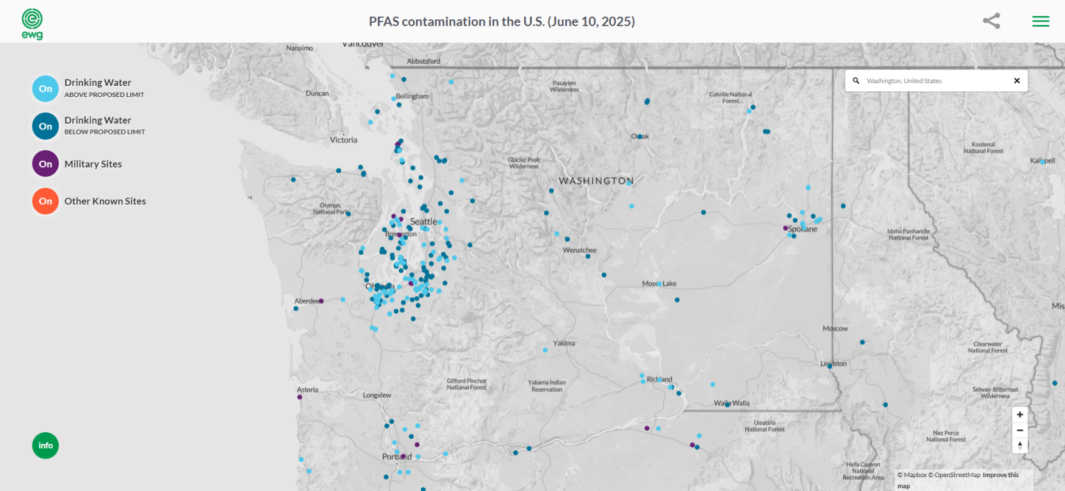 PFAS In Washington Contamination Map (Upd September 2025)
