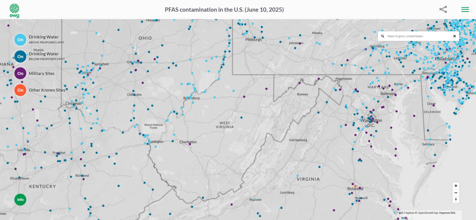 PFAS In West Virginia Contamination Map (Upd September 2025)