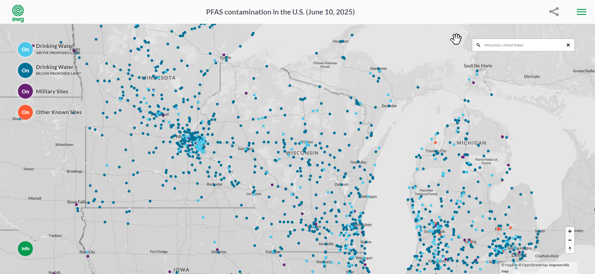 PFAS In Wisconsin Contamination Map (Upd September 2025)